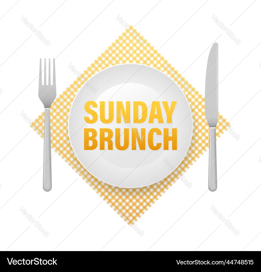 Sunday brunch sign label stock Royalty Free Vector Image