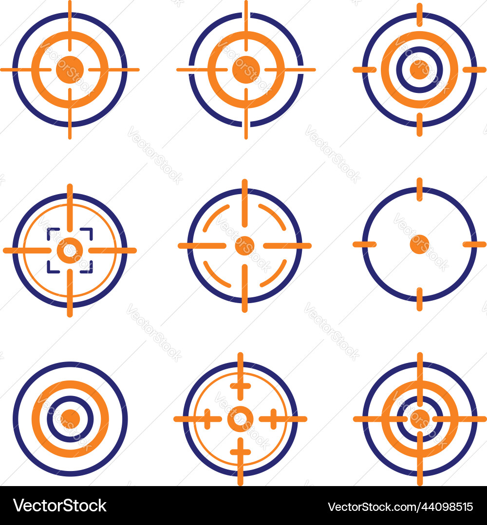 Target symbols set Royalty Free Vector Image - VectorStock