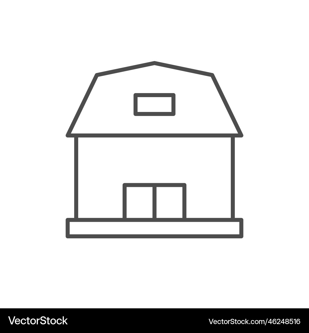 Agricultural barn line outline icon Royalty Free Vector