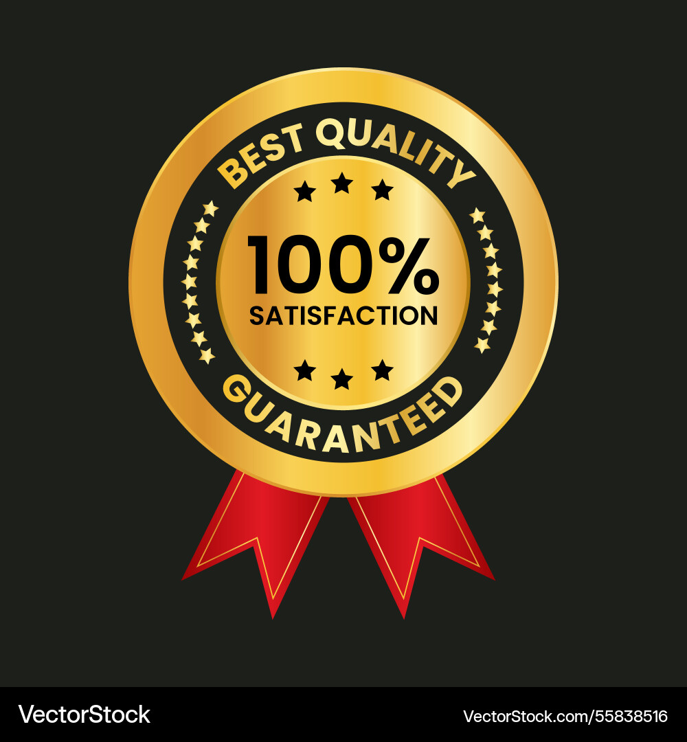 Golden best quality seal for premium Royalty Free Vector