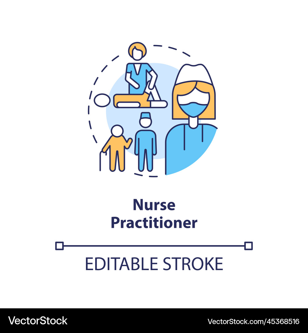 Nurse practitioner concept icon Royalty Free Vector Image
