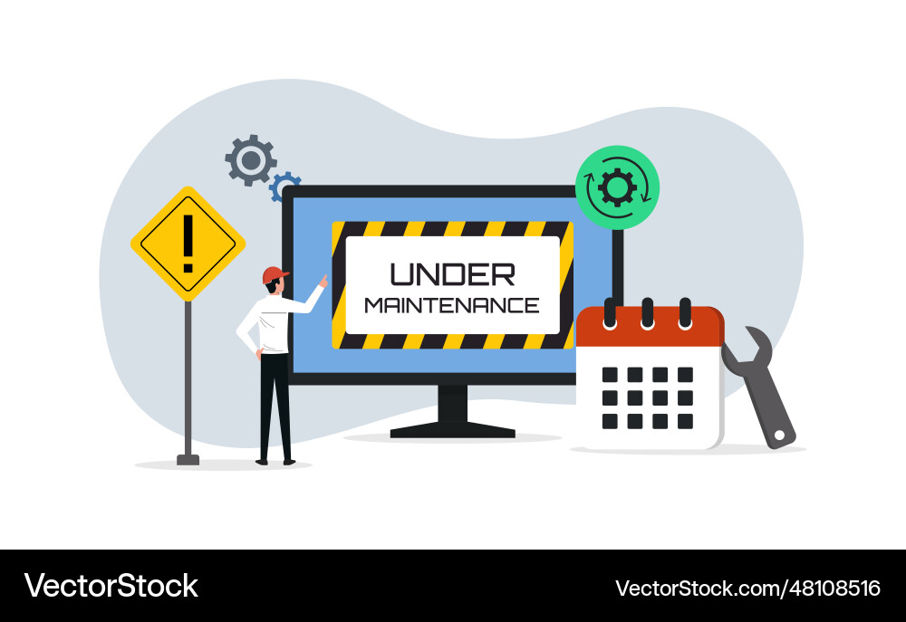 System maintenance and troubleshooting website Vector Image