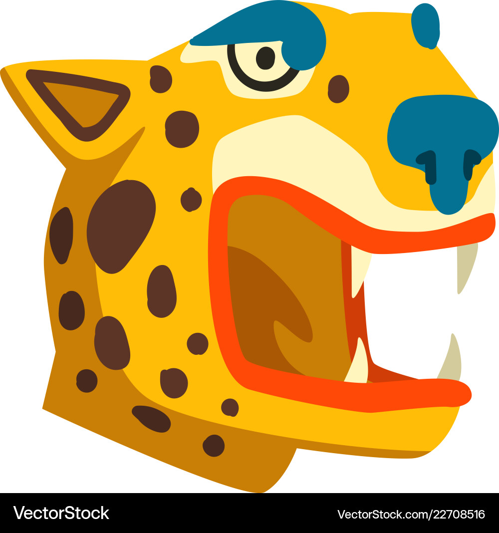 Tigerkopf Maya Zivilisation Symbol Amerikanisch Vektorbild