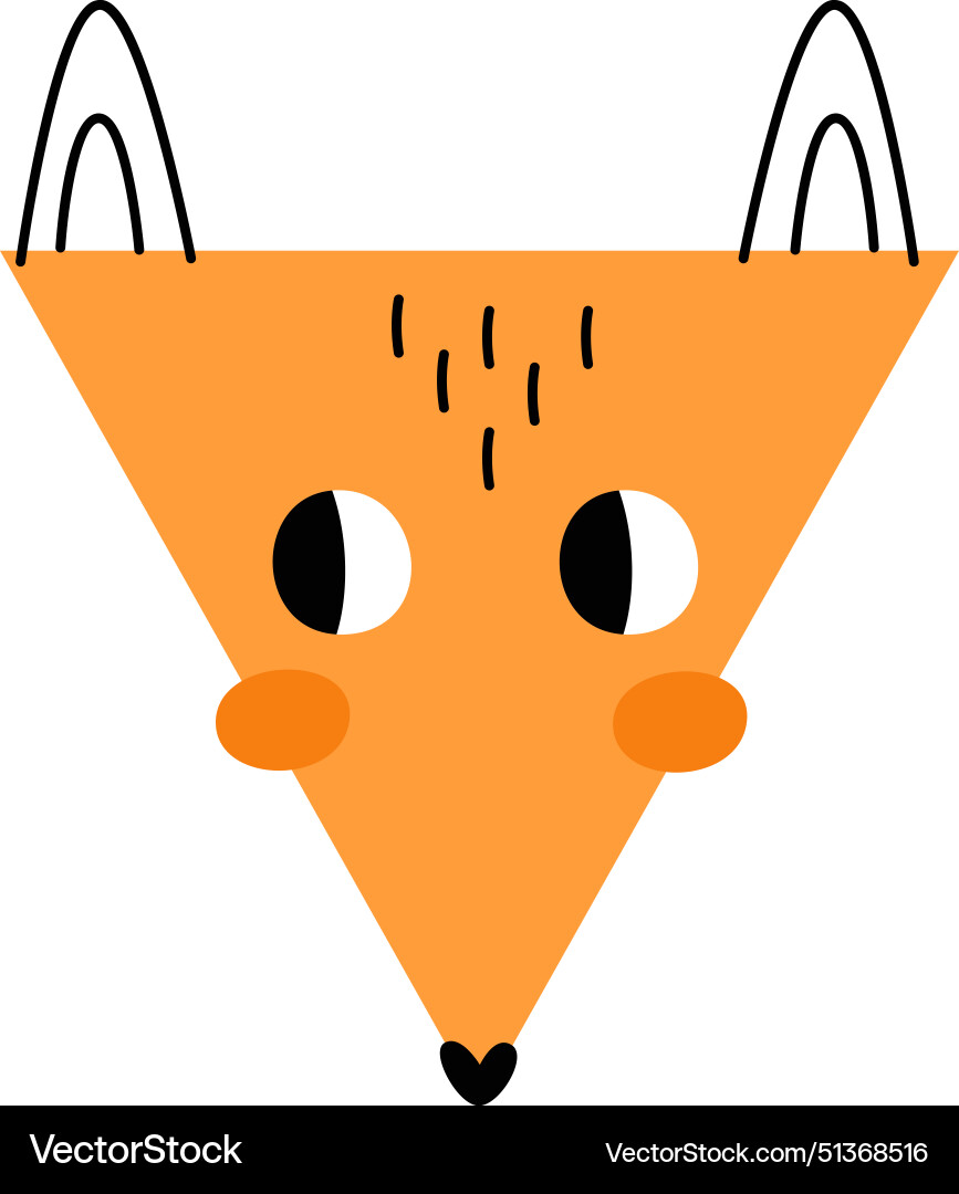 Triangle shape fox Royalty Free Vector Image - VectorStock