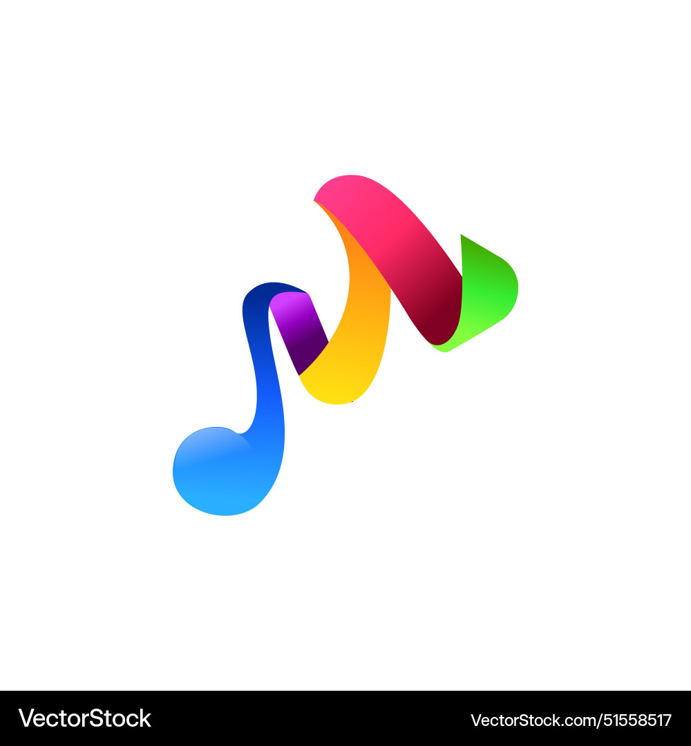 Colorful music media logo design template Vector Image