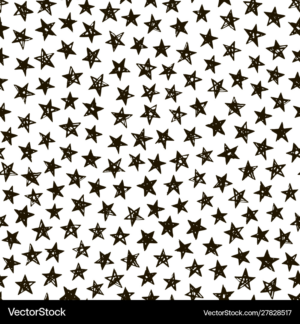 Hand drawn doodle star seamless pattern Royalty Free Vector