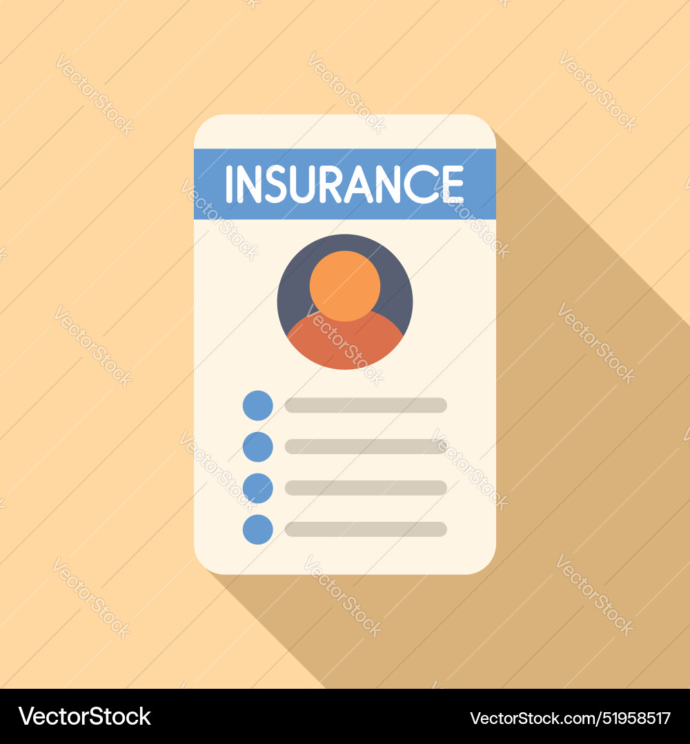 Insurance card displaying personal information Vector Image