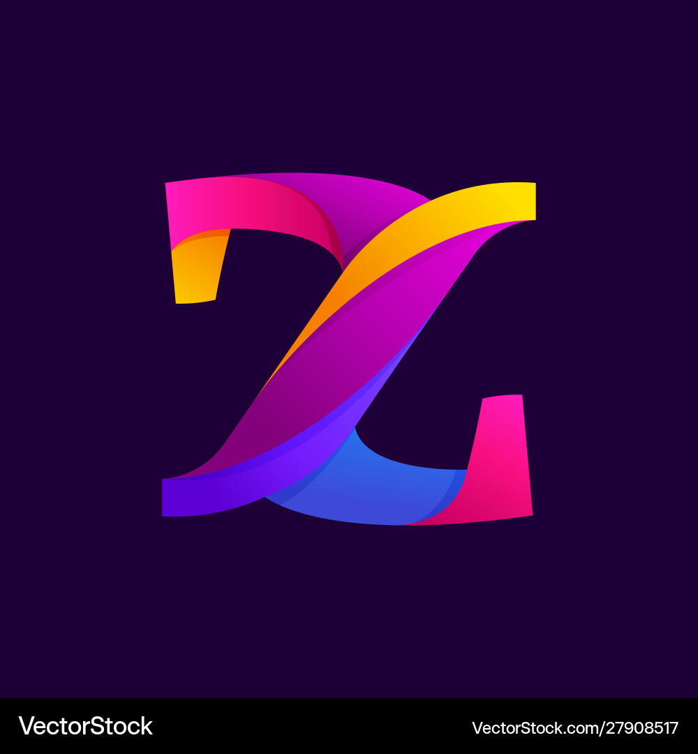 Overlapping gradients letter z logo design idea Vector Image