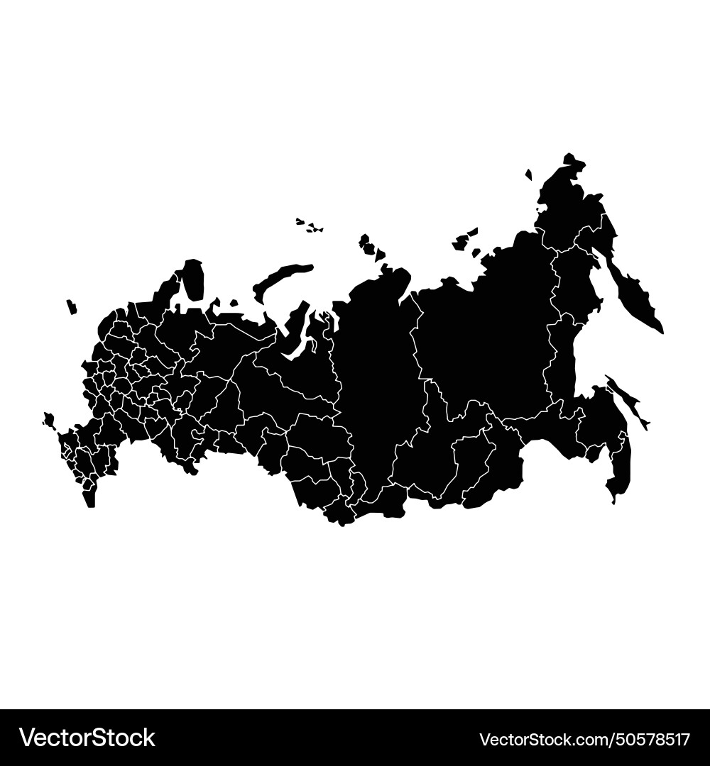 Russia political map low detailed Royalty Free Vector Image