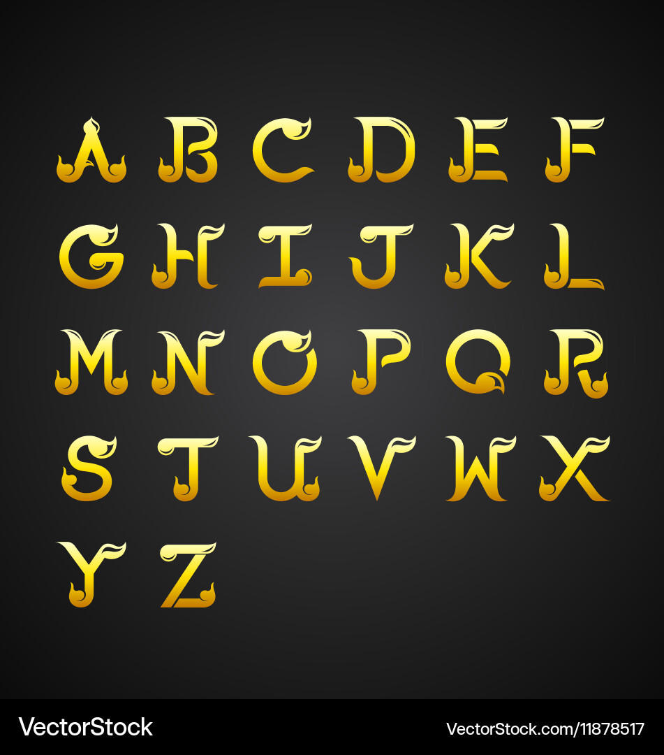Thai calligraphic alphabet design Royalty Free Vector Image