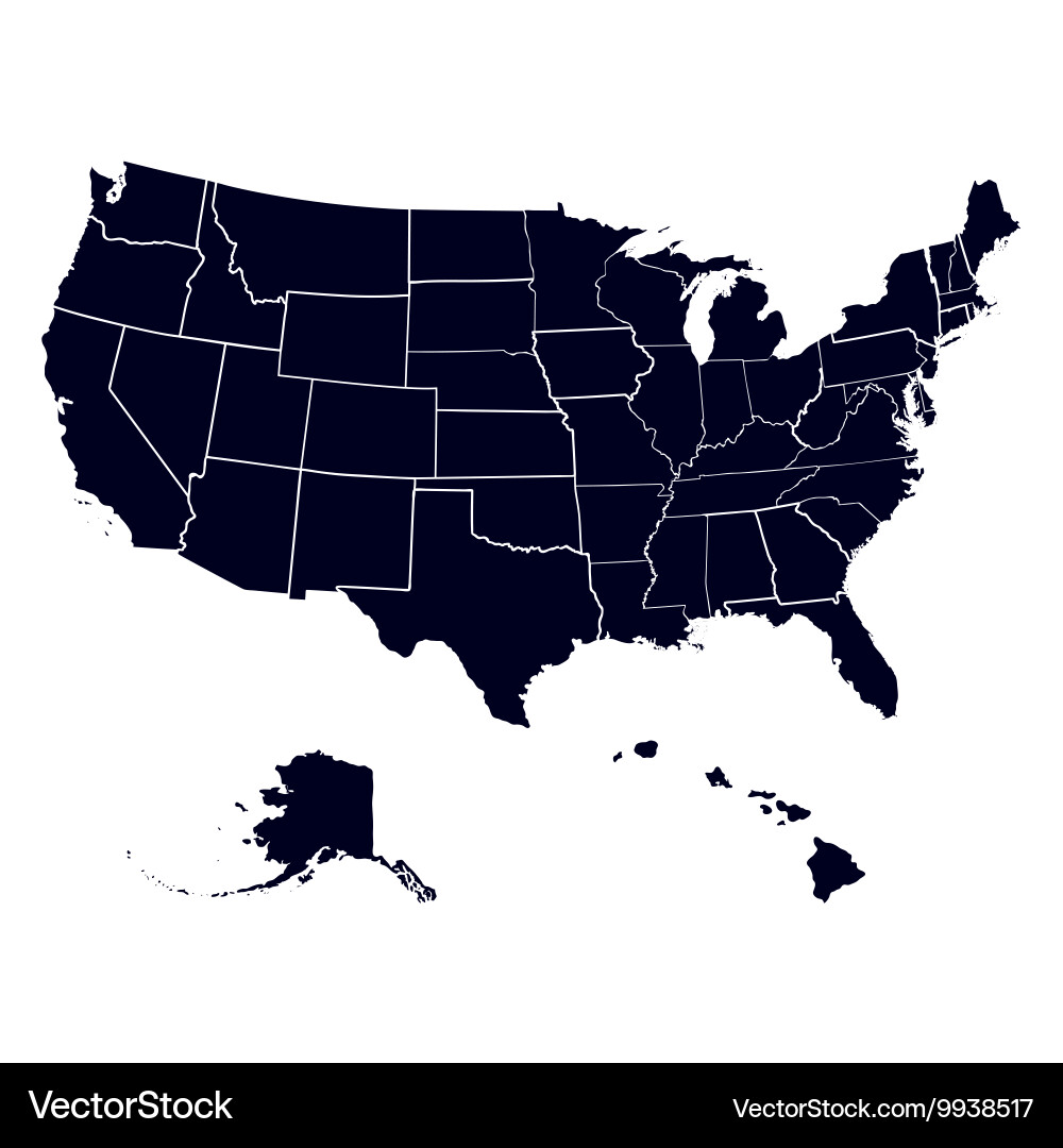 United States Map Outline Royalty Free Vector Image