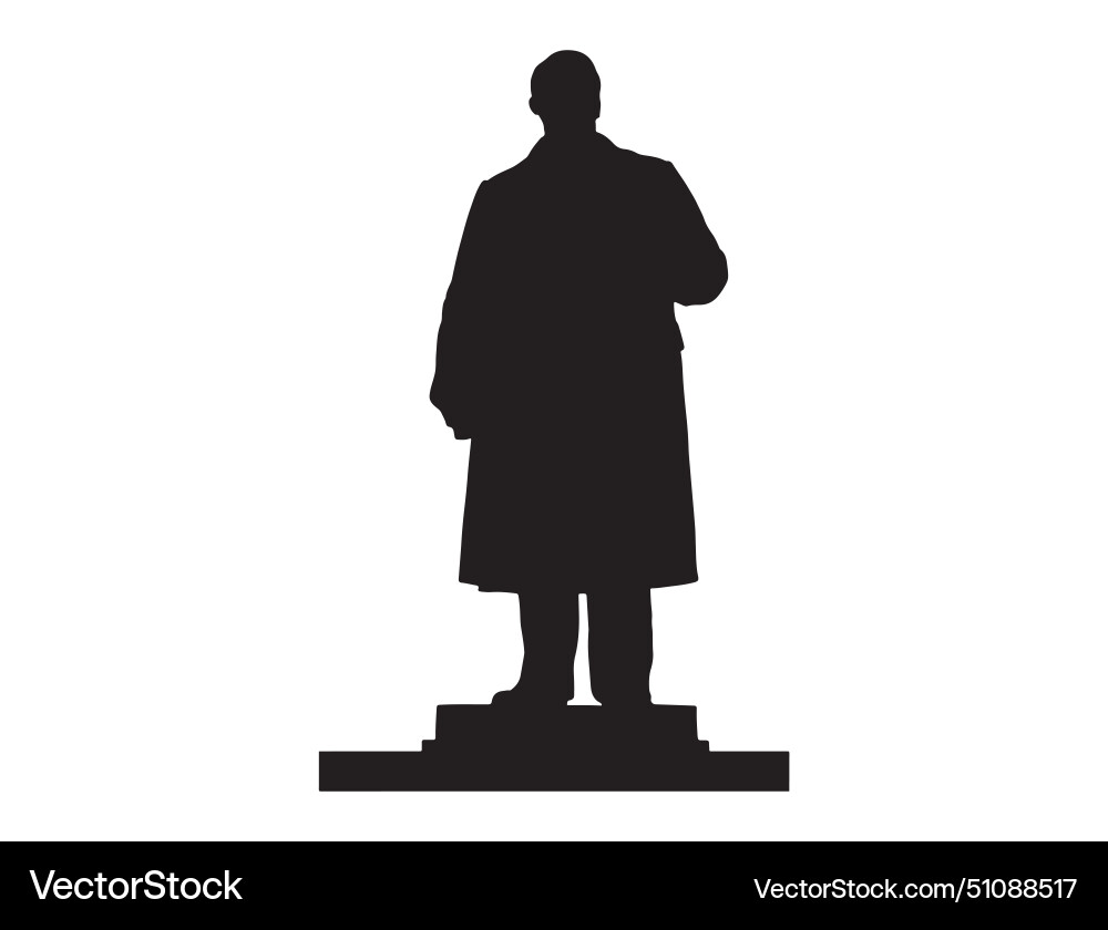 Vladimir lenin statue silhouette art Royalty Free Vector