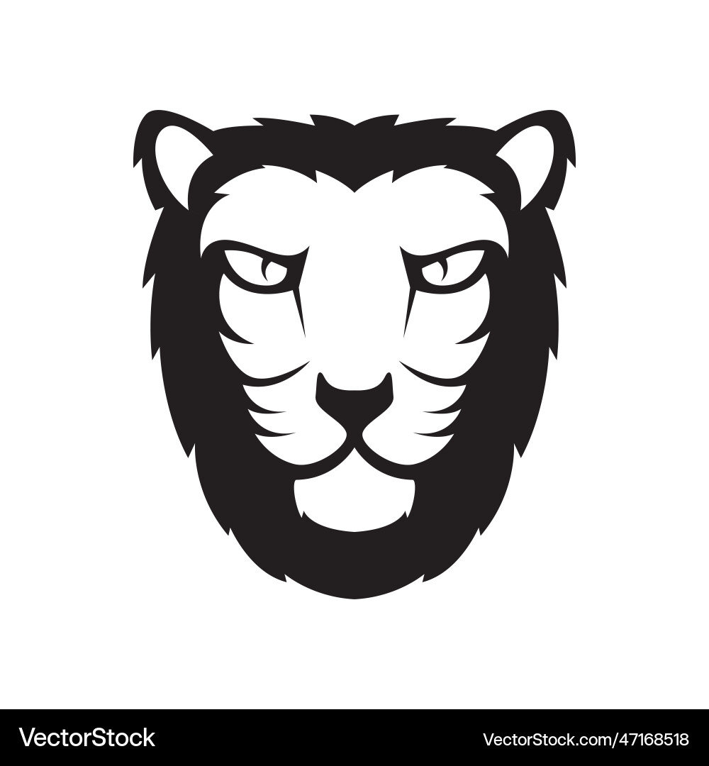 Animal beast face lioness logo design Royalty Free Vector