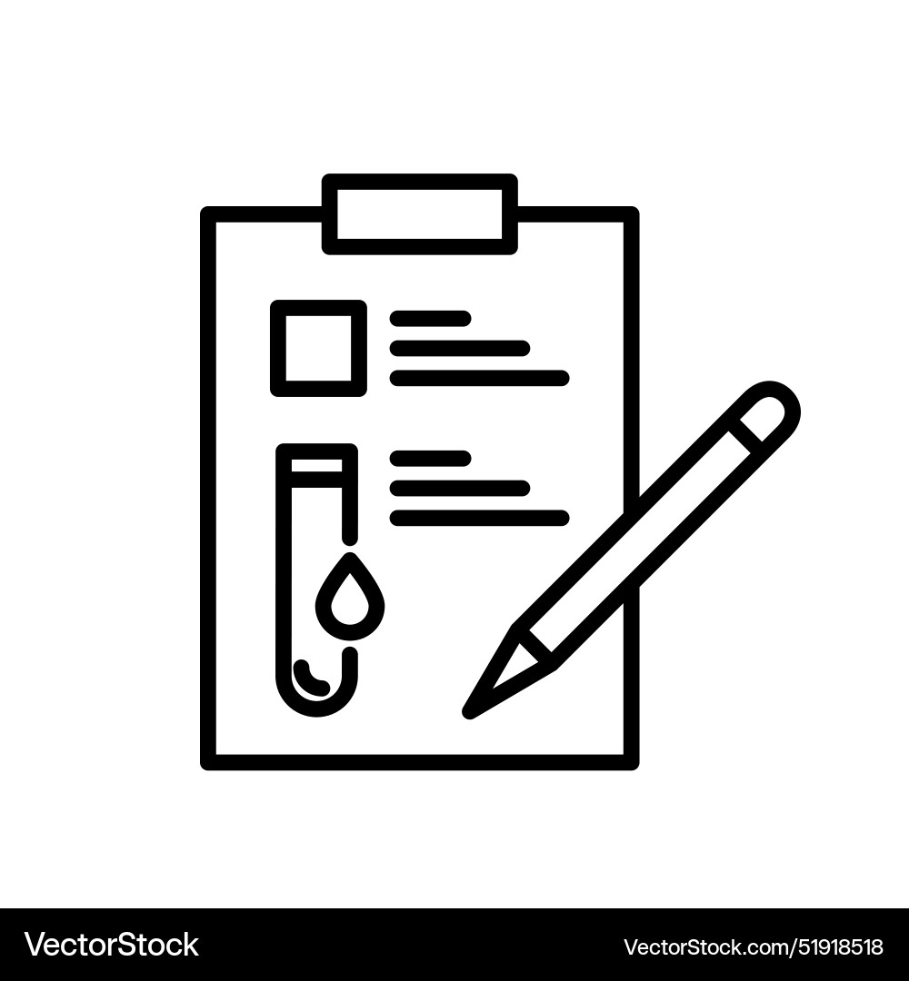 Clinical analysis result icon outline set Vector Image
