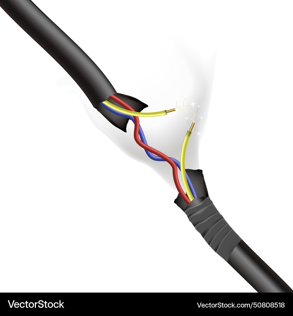 Damaged cable Royalty Free Vector Image - VectorStock
