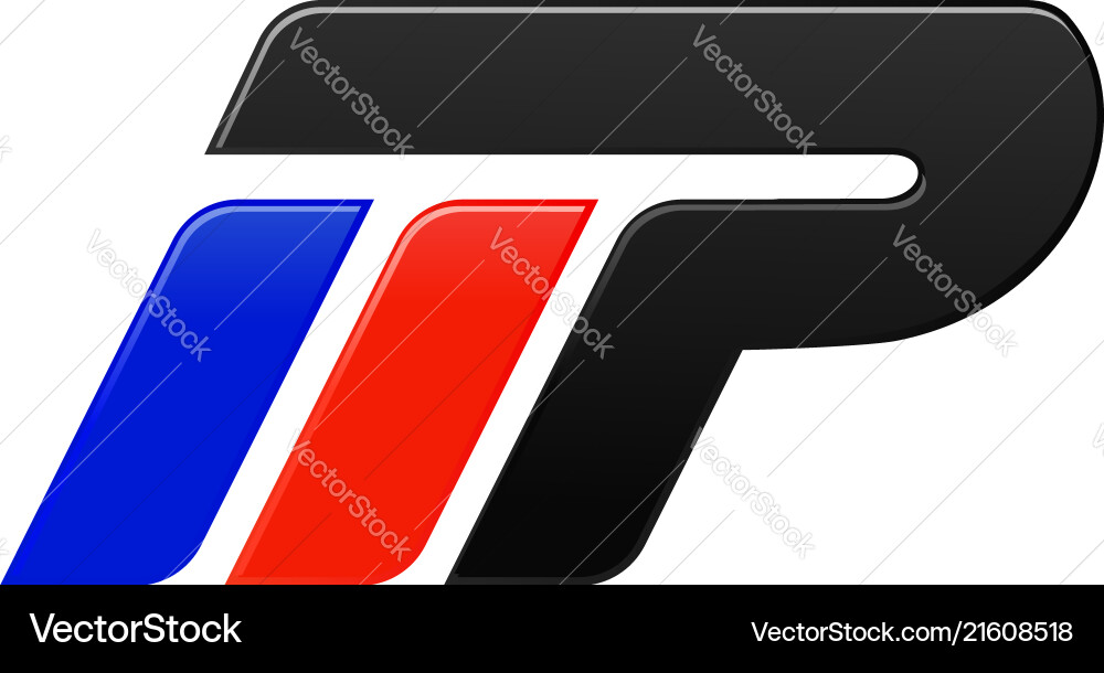 Letter mp racing logo design template Royalty Free Vector