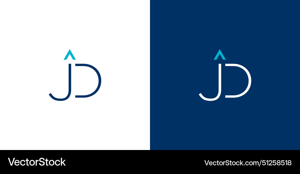 Modern and unique jd logo design Royalty Free Vector Image