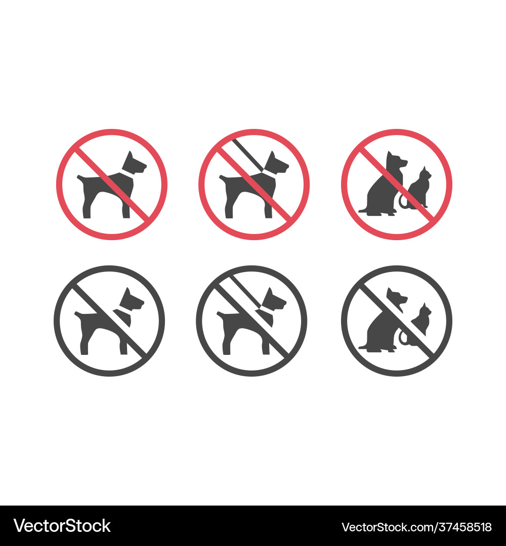 No pets red prohibition sign Royalty Free Vector Image