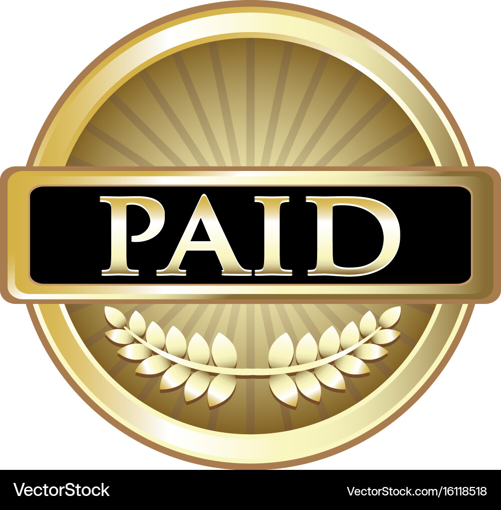 Paid gold icon Royalty Free Vector Image - VectorStock