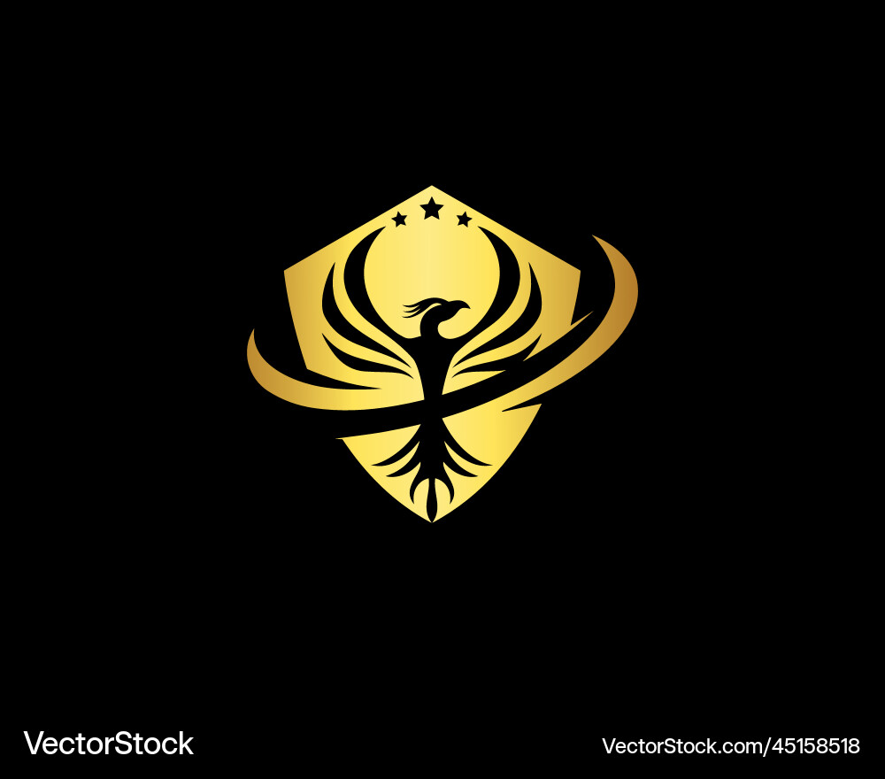 Bird Shield Logo Phoenix Bird Shield Logo Royalty Free Vector Image
