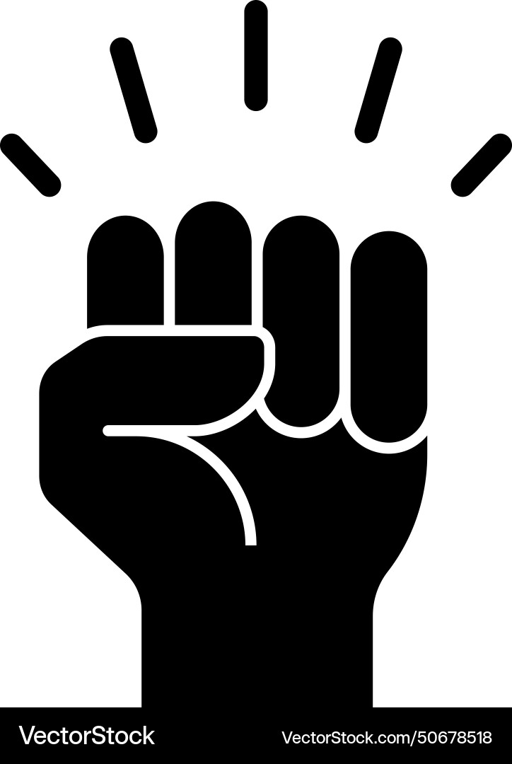 Raised fist icon in flat style Royalty Free Vector Image