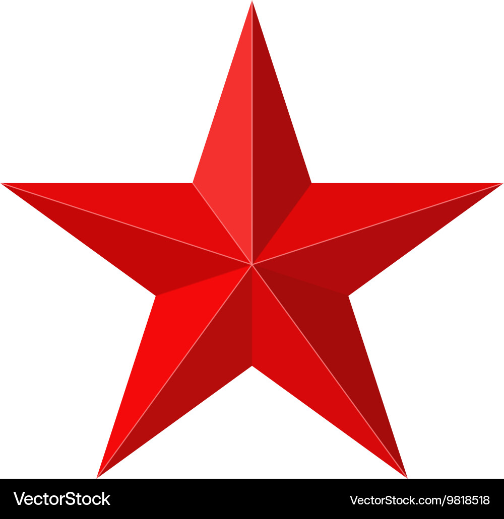 Red 3D Star Shape Royalty Free Vector Image - VectorStock