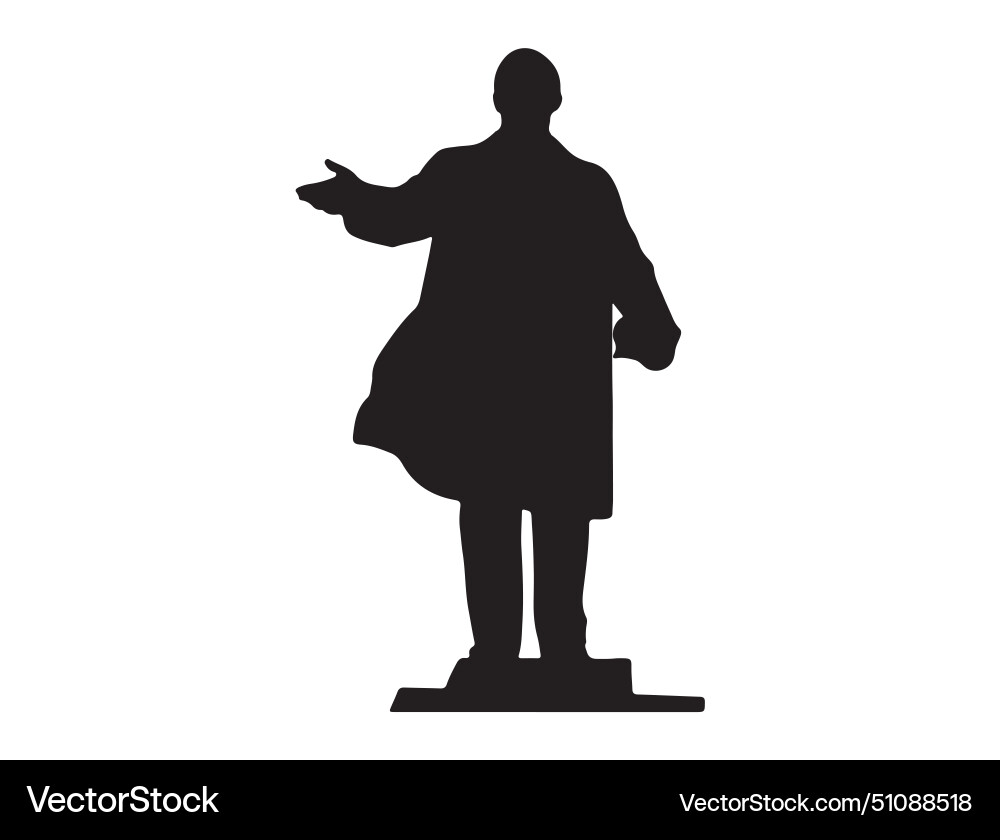 Vladimir lenin statue silhouette art Royalty Free Vector