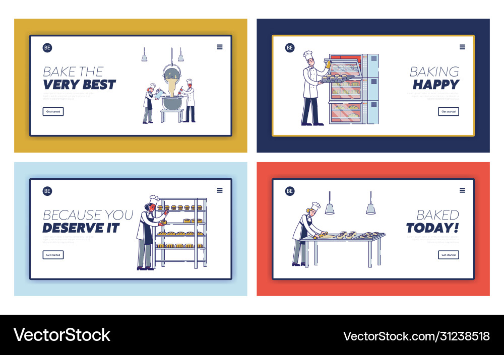 Website landing page manufacturing process Vector Image