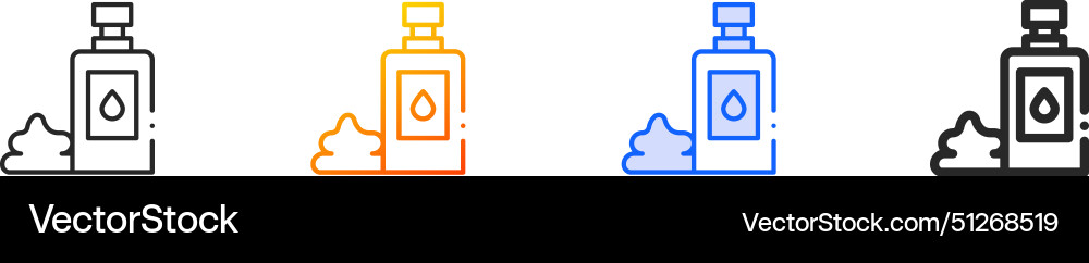 Body lotion iconthin linear gradient blue stroke Vector Image