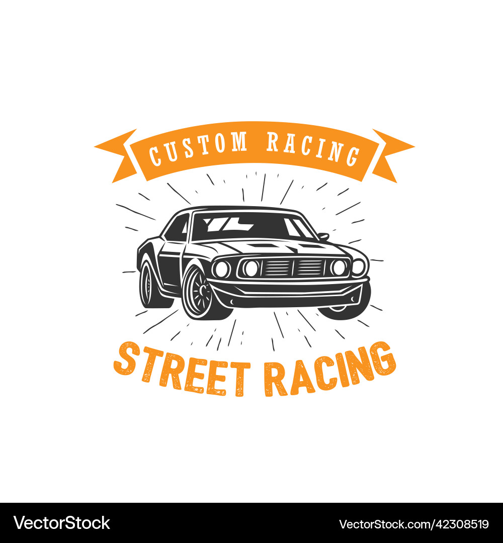 Car emblem street racing Royalty Free Vector Image