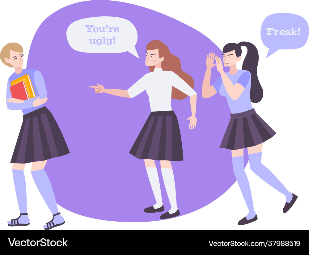 Flat bullying icon Royalty Free Vector Image - VectorStock