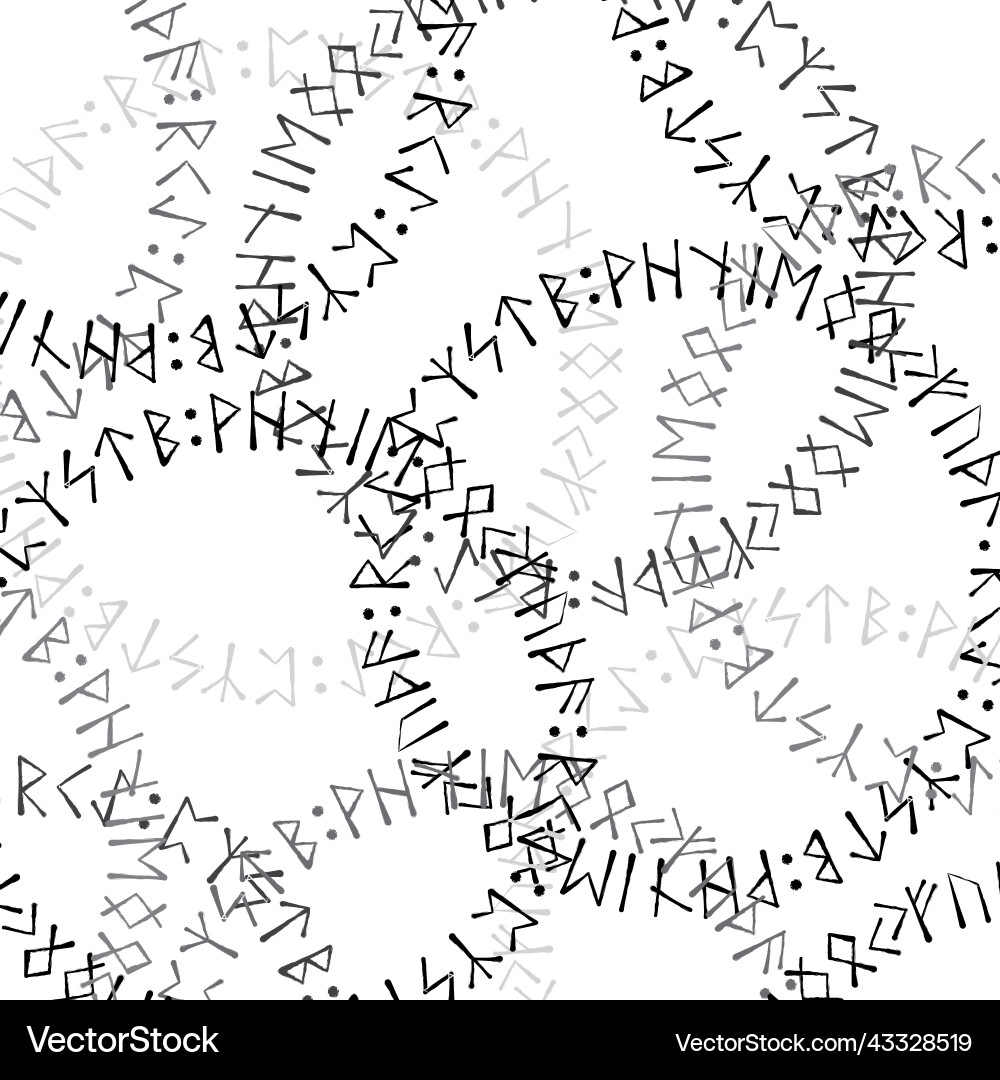Viking runes circles white background Royalty Free Vector