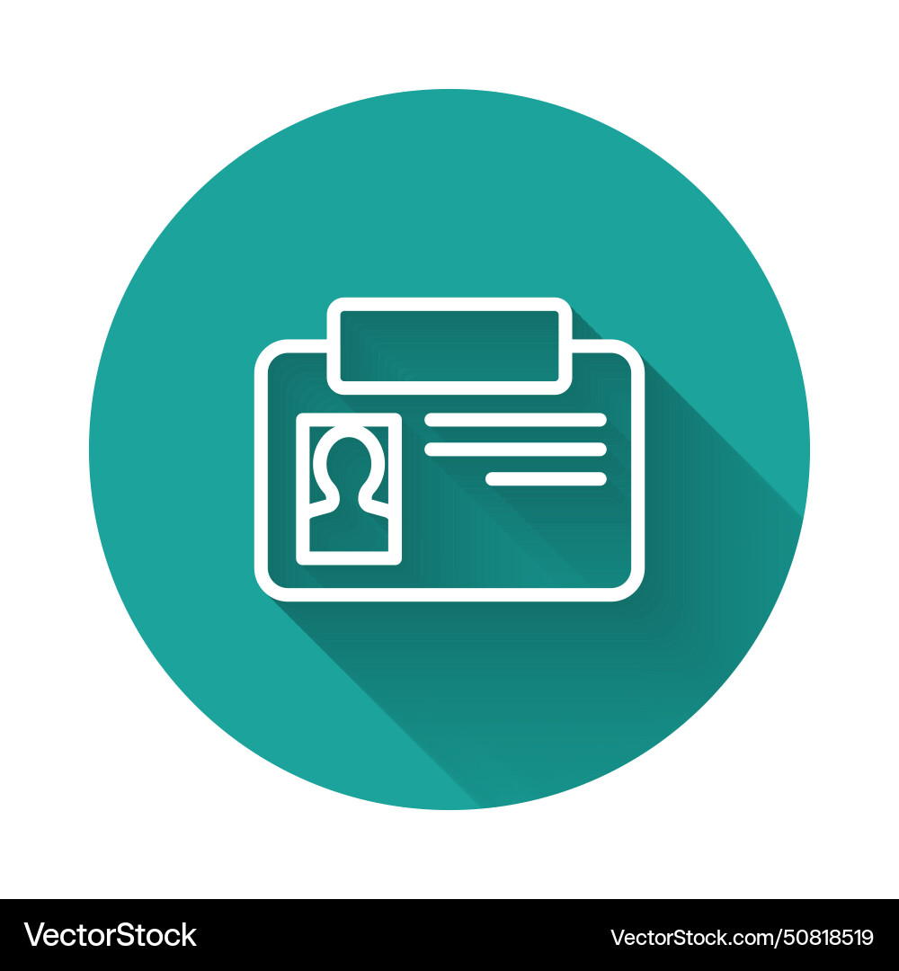 White line identification badge icon isolated Vector Image