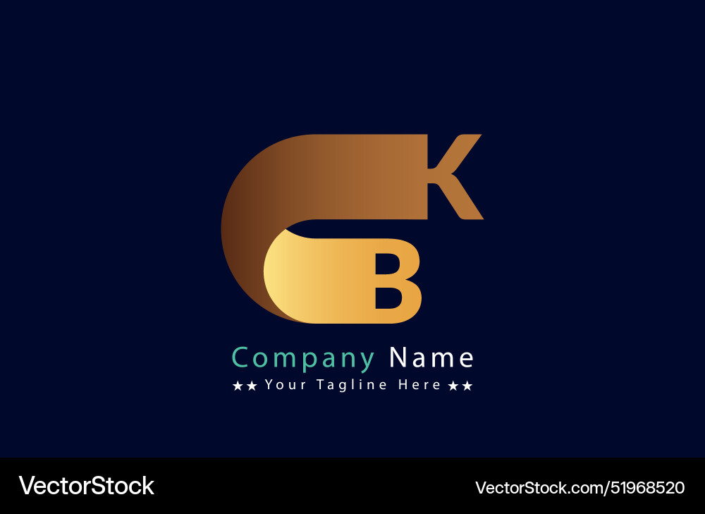 Abstract bk letter logo design template Royalty Free Vector
