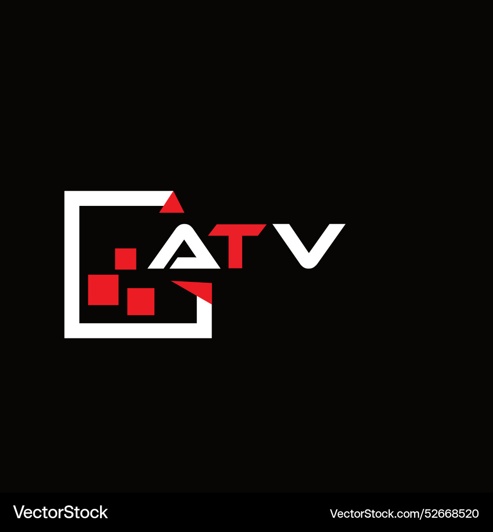 Atv creative minimalist letter logo unique Vector Image
