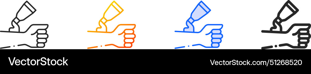 Body lotion iconthin linear gradient blue stroke Vector Image