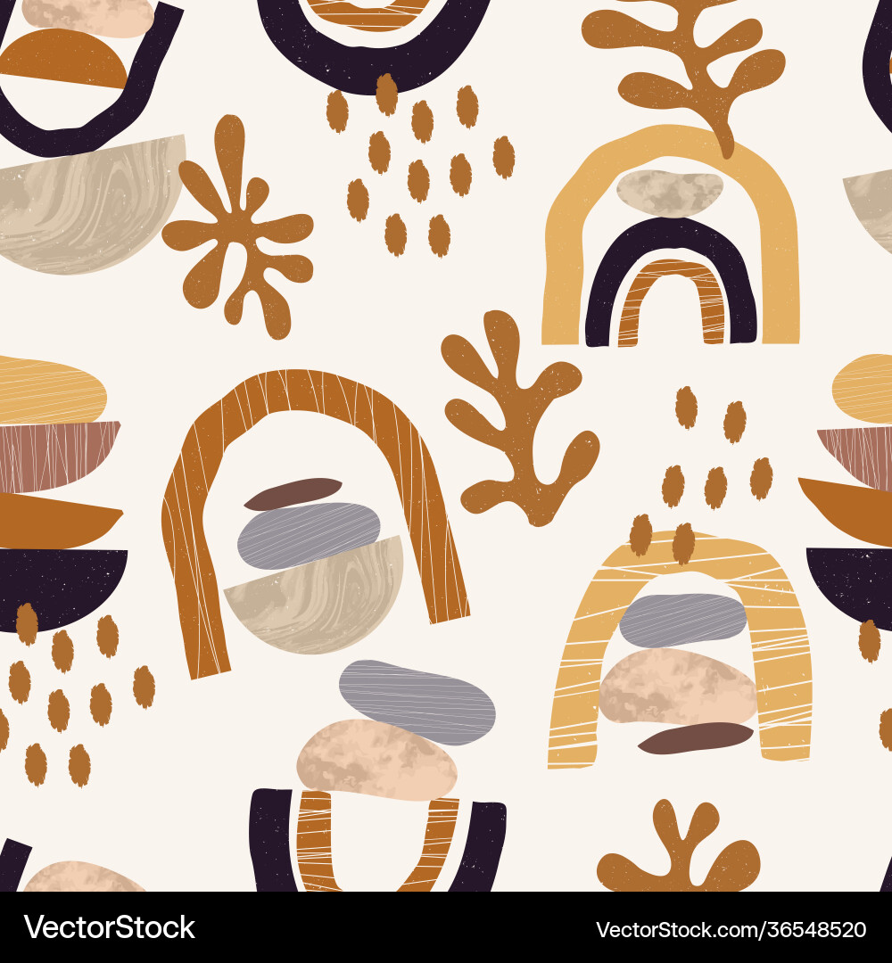Contemporary seamless pattern with aesthetic hand Vector Image