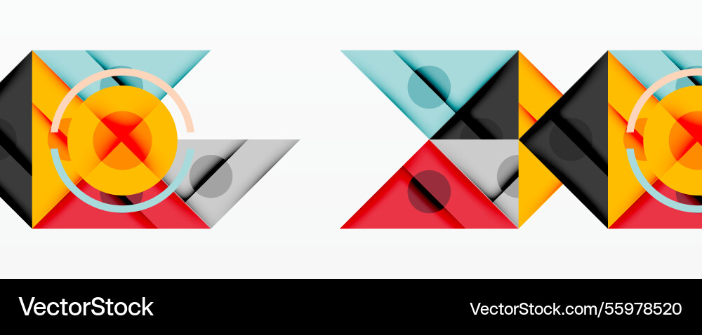 Geometric abstract design with layered triangles Vector Image