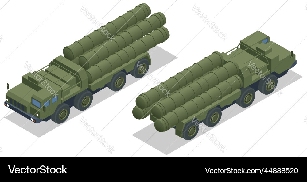 Isometric s-300 s-400 missile system long-range Vector Image