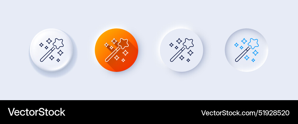 Magic wand line icon magician stick sign Vector Image