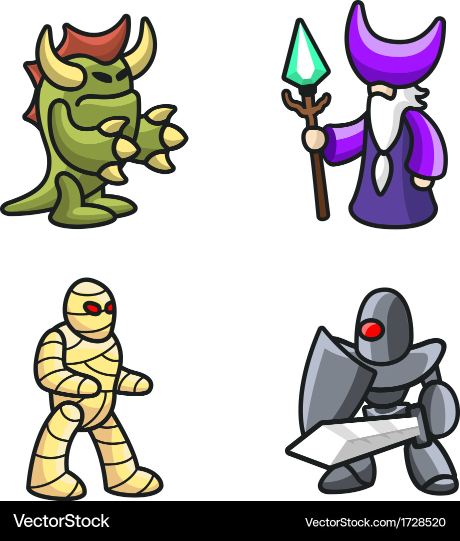 Monster characters Royalty Free Vector Image - VectorStock