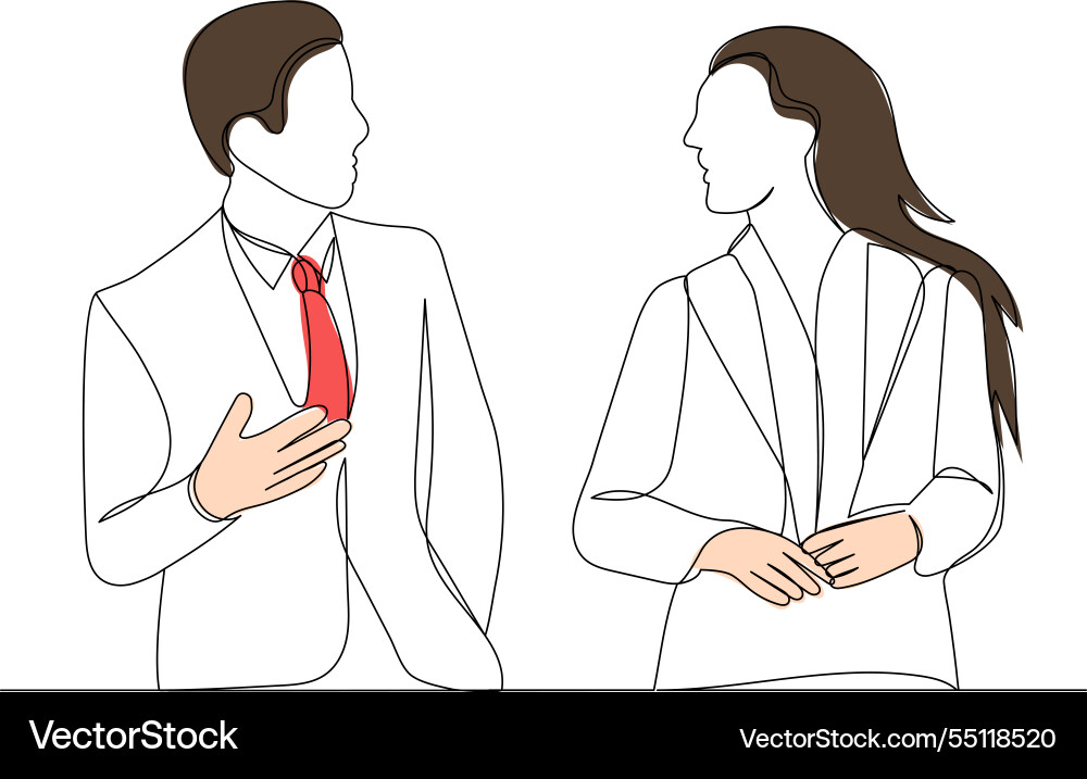 Menschen kommunizieren Skizze kontinuierliche Linienzeichnung