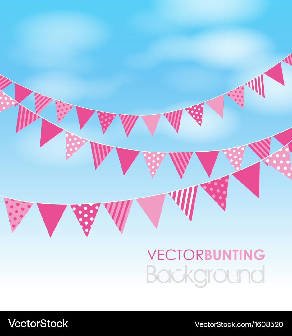 Pink bunting Royalty Free Vector Image - VectorStock