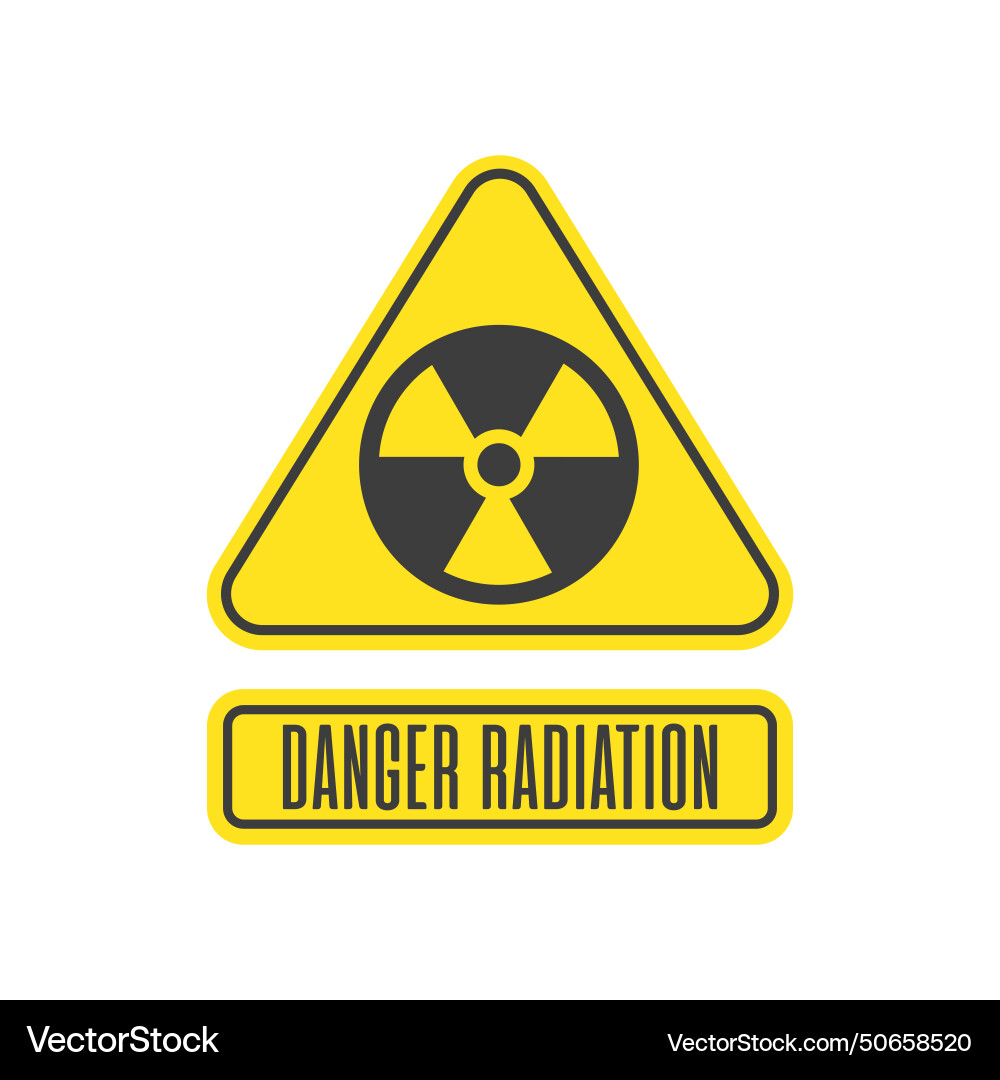 Radioactive nuclear road sign danger Royalty Free Vector