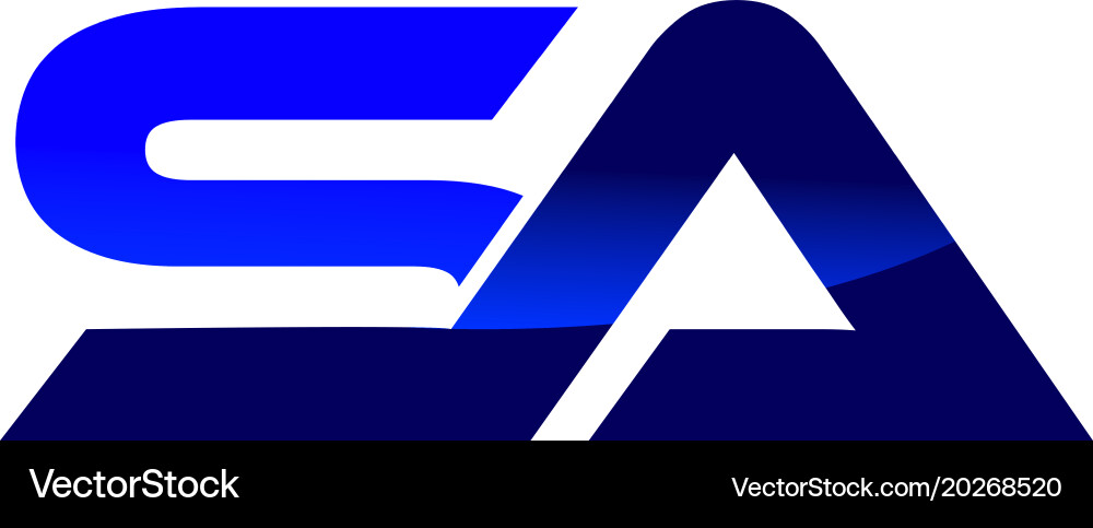 Sa letter logo Royalty Free Vector Image - VectorStock