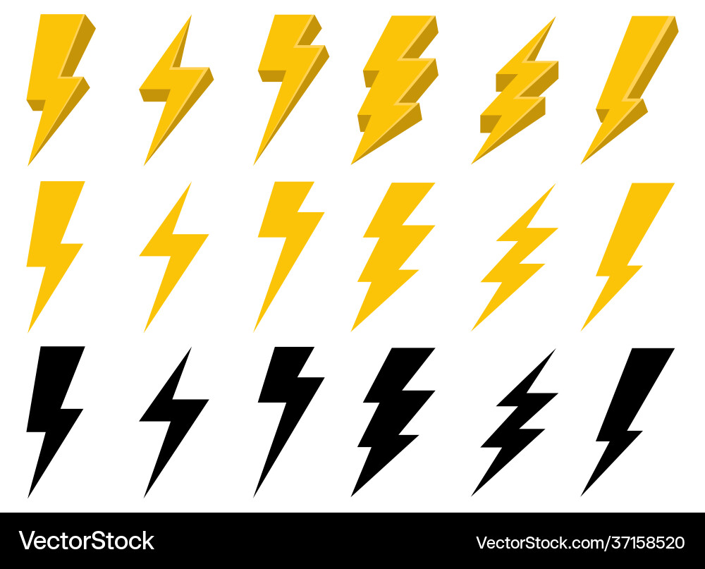 Thunderbolt design isolated on white background Vector Image