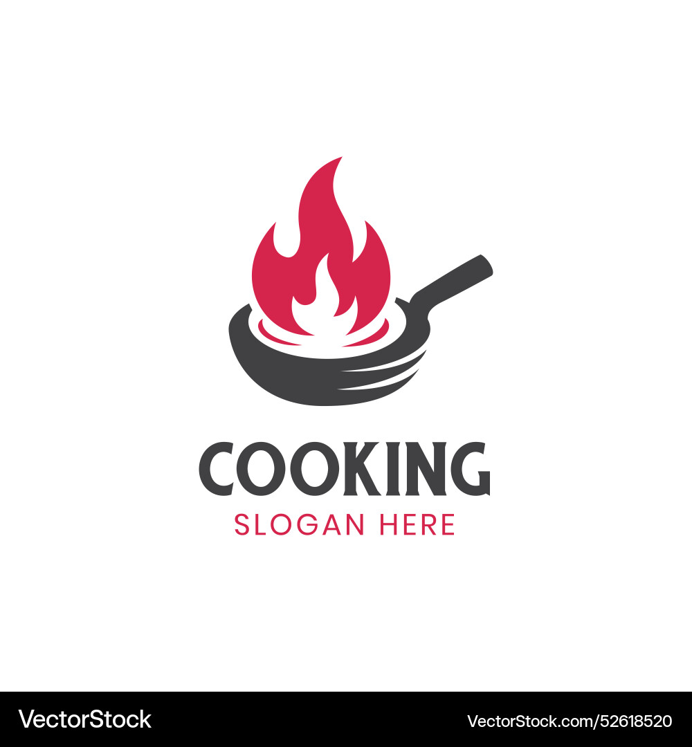 Vintage hot cook logo design for kitchen chef Vector Image