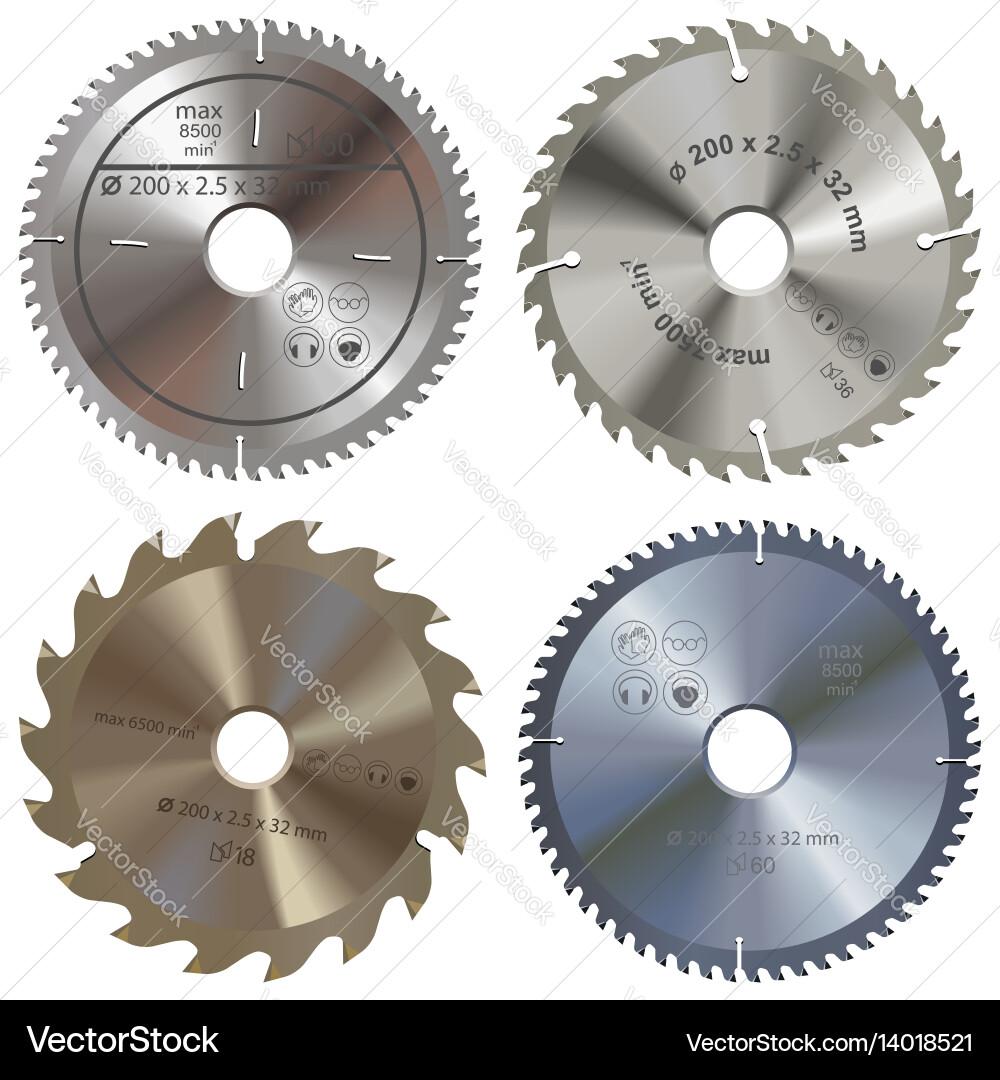 Circular Saw Blades Royalty Free Vector Image - VectorStock