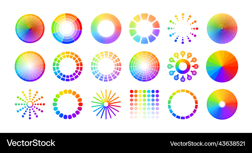Color wheel circles mix of concentric round Vector Image