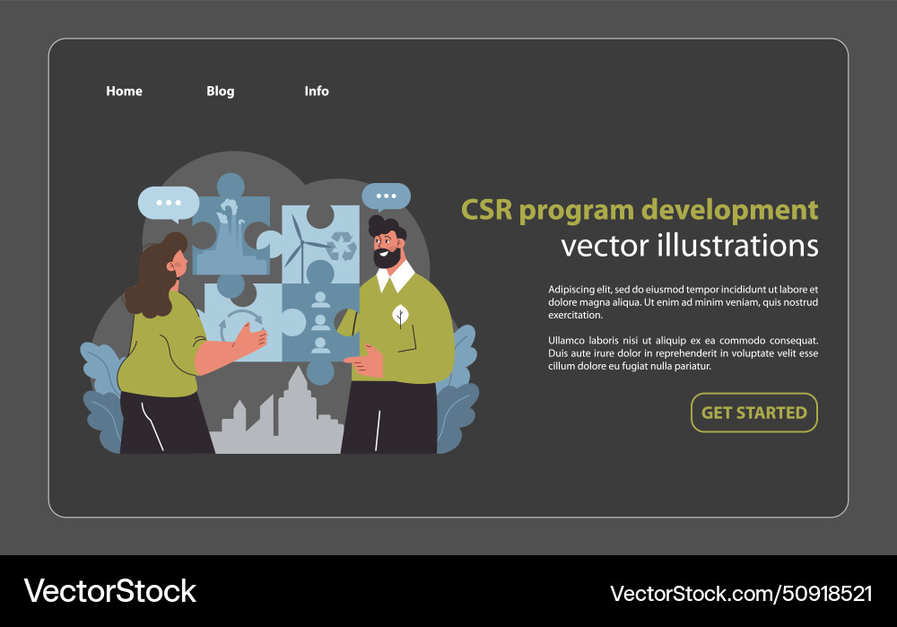 Csr strategy assembly visual collaborative Vector Image